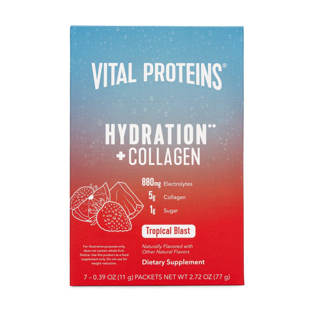 Vital Proteins Hydration Tropical Blast Stick Pack Box, 7 count ...