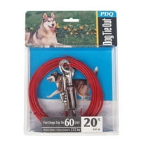 Boss Pet PDQ Silver Tie-Out Vinyl Coated Cable Dog Tie Out X-Large ...