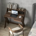 Gymax Computer Desk Study Writing Table Small Space w/ Drawer & Monitor ...