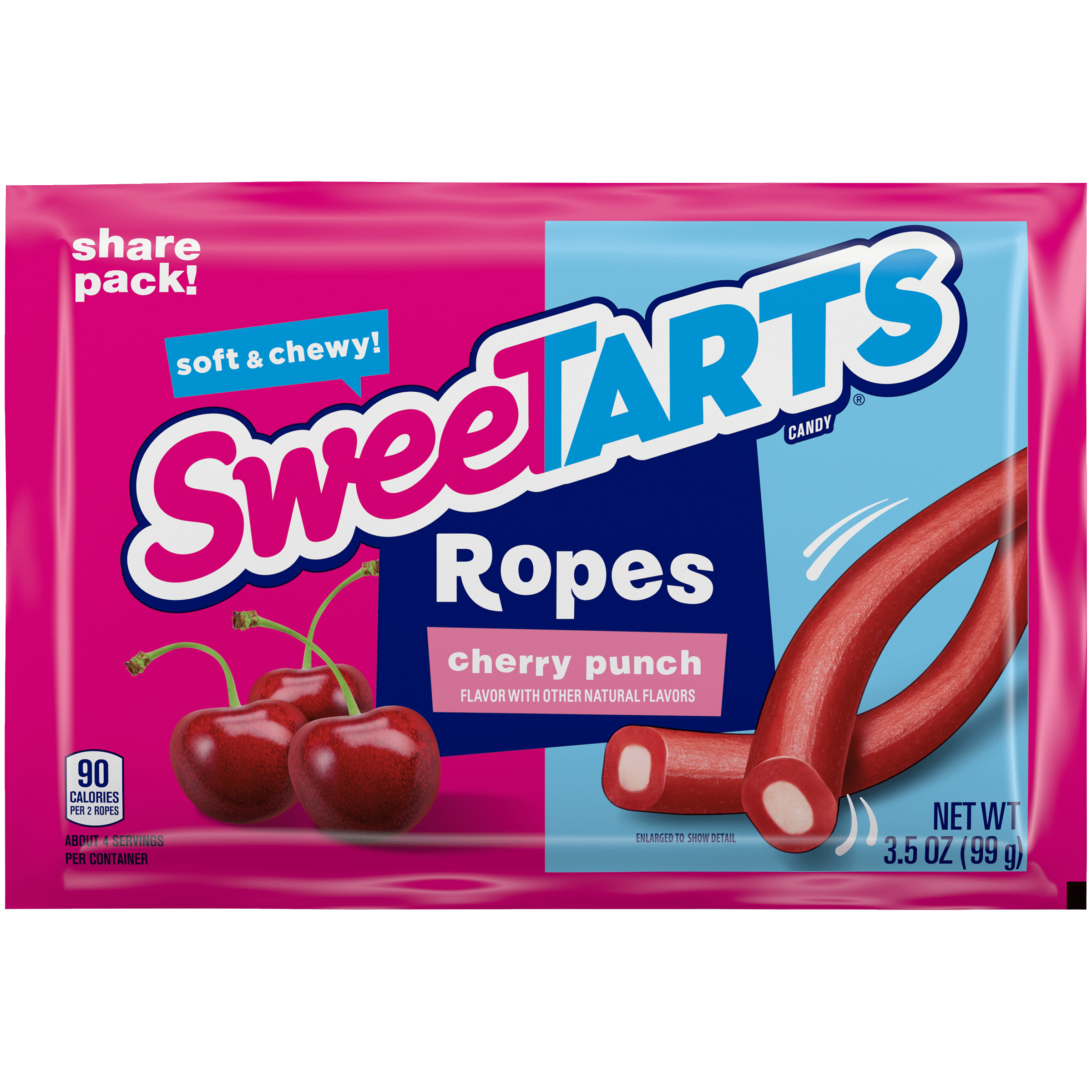 SweeTARTS Soft & Chewy Ropes Candy, Cherry Punch, 3.5 oz - Walmart.com
