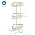 iDesign, Metal Wire Corner Standing Shower Caddy 3-Tier Bath Shelf ...
