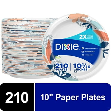 Strong Dixie Ultra Paper Plates - 10 1/16 inch Dinner Size, Disposable ...