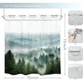 FUGee-Mountain Shower Curtain 60Wx72H Inch Blue Foggy Nature Scenery ...