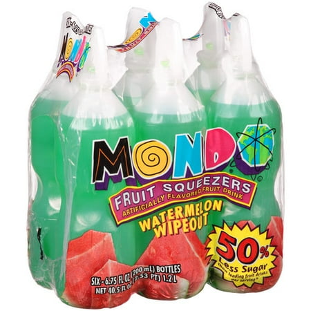 Mondo Fruit Squeezers Watermelon Wipeout Fruit Drink, 6.75 fl oz, 6 ...