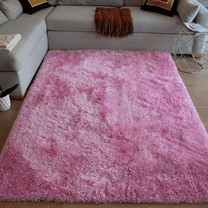 RugBerry 8x10 Feet Pink Shag Area Rug Modern Plush Shaggy Large Indoor ...