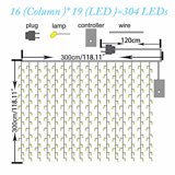 9.8x9.8ft Window Curtain String Lights, EEEkit 300 LED Plug-in Fairy ...