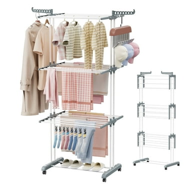 Costway Portable & Foldable Heavy Duty Laundry Clothes Drying Rack ...