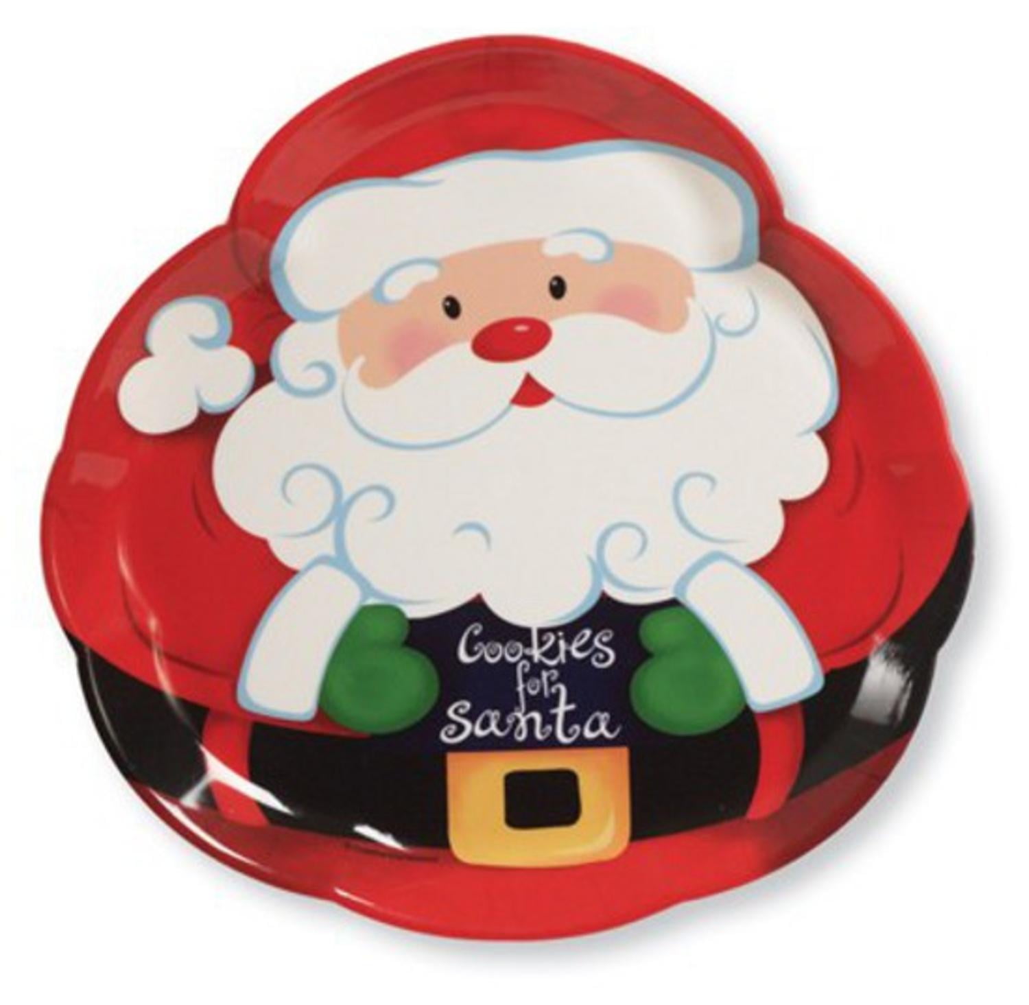Pack of 12 Round Santa Claus Shaped Christmas Holiday Party Serving ...