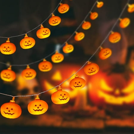 Halloween String Lights, 30 Led Pumpkin Lights Outdoor, Battery ...