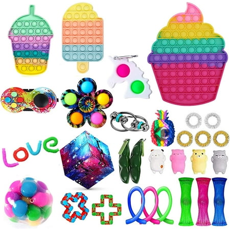 Sensory Big Fidget Toy Pack, Anti-Stress Fidget Toy,Pop Bubble Fidget ...