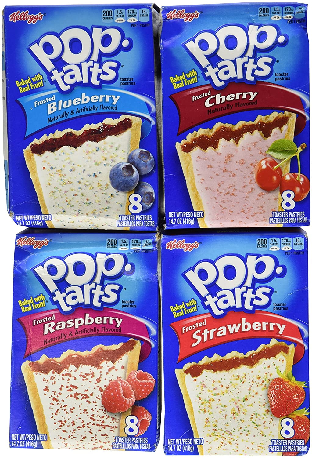 Pop Tarts Variety Pack Frosted Fruit Flavors Strawberry Blueberry Cherry And Raspberry