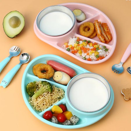 Baby Simple Plate Children's Plate Stainless Steel Set Plate ...