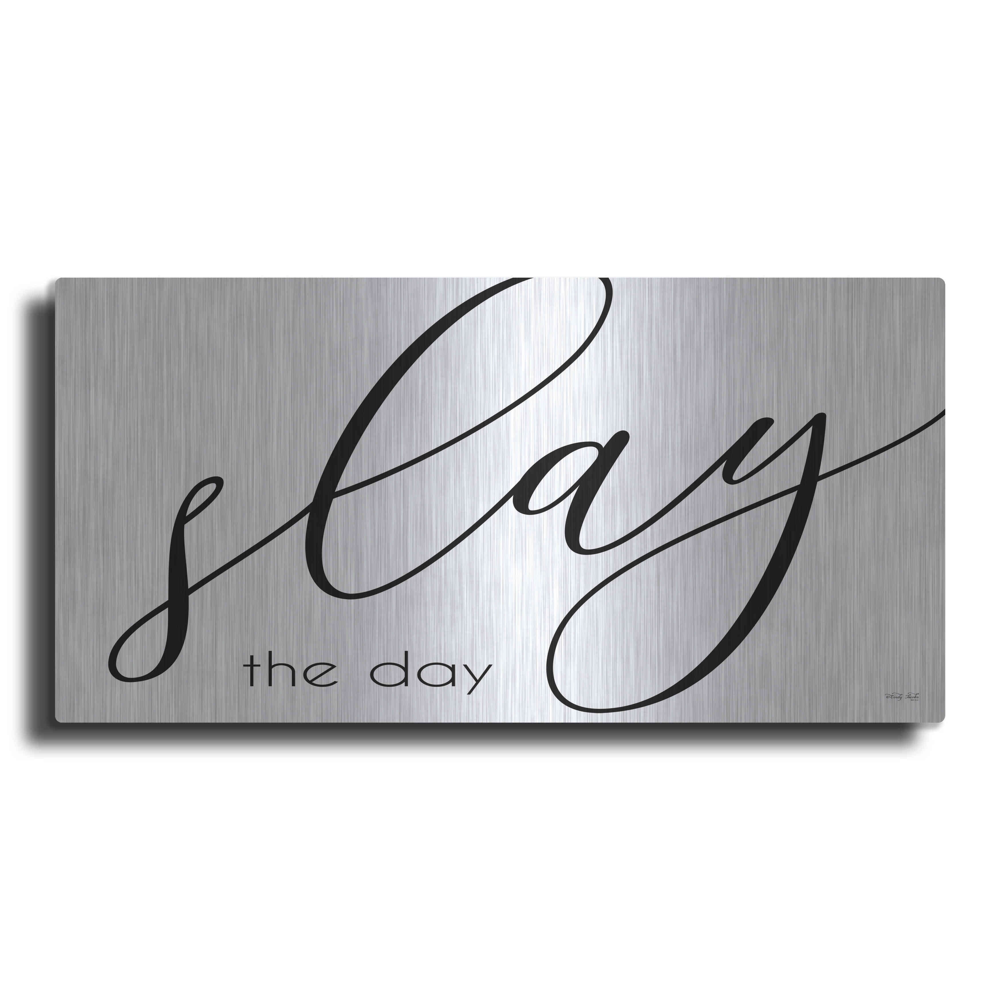 Luxe Metal Art 'Slay the Day' by Cindy Jacobs, Metal Wall Art, 48"x24 ...