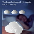 Cloud Shaped Alarm Clock Featuring Real Time Temperature Monitoring And 3 Light Brightness ...