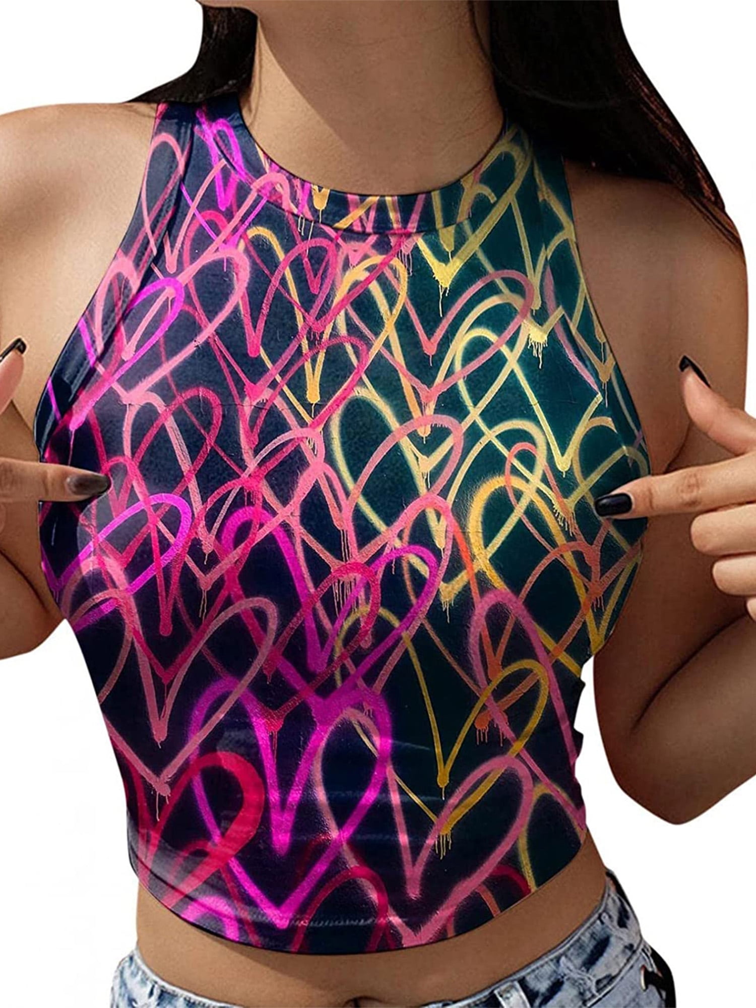 Eyicmarn Women Sleeveless Camisole Crop Tank Tops Trendy Aesthetic ...