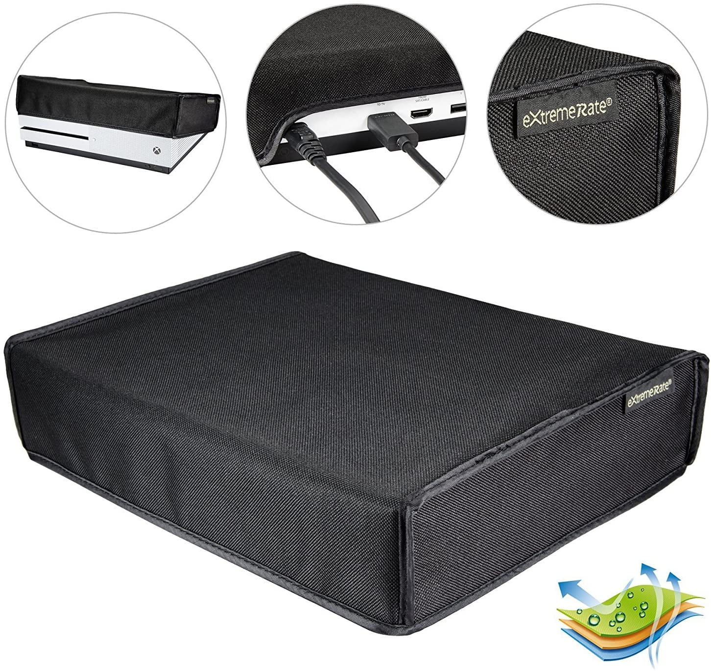 eXtremeRate® Black Horizontal Dust Cover for Xbox One S Console Custom ...
