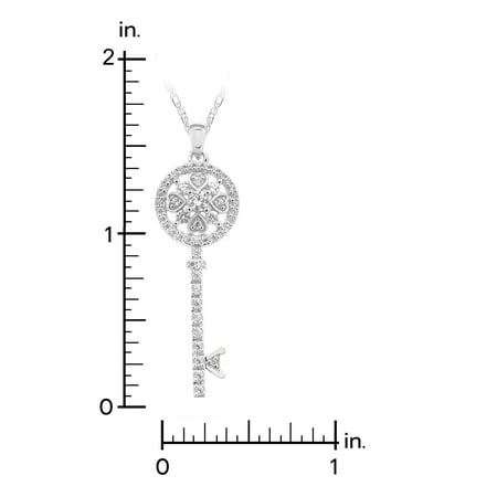 Unbrand - Sterling Silver and CZ Key Pendant - Walmart.com - Walmart.com