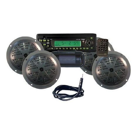 Waterproof Marine CD/MP3 Player Receiver w/4 Speakers & Antenna ...