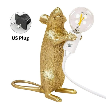 Table Lamp Mouse Desk Lamp Resin Animal Side Table Light E12 Light Bulb ...