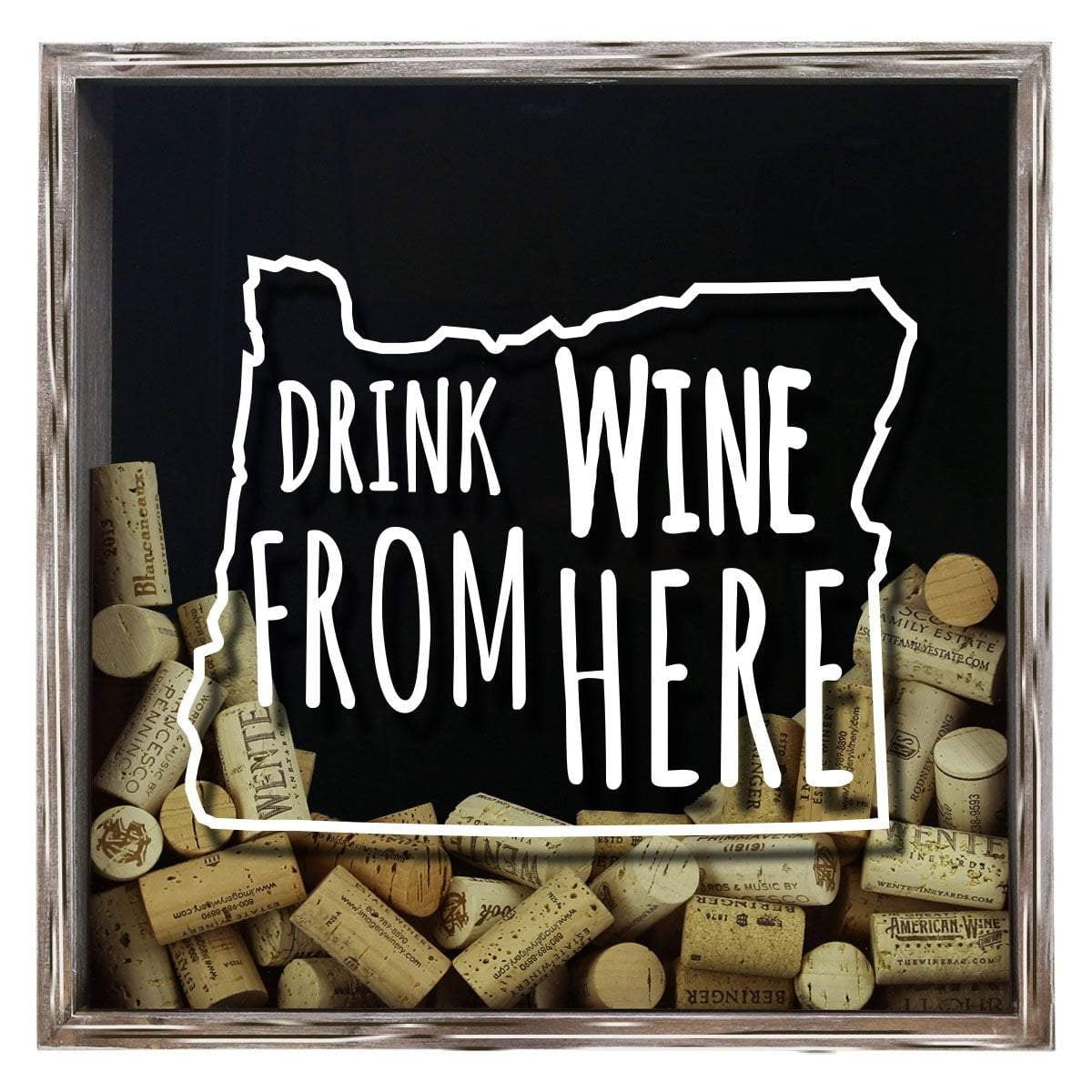 Oregon Drink Wine From Here Wine Cork Shadow Box - Walmart.com