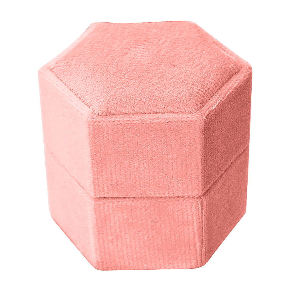 Ring Box Hexagonal Double Ring Box Flannel Jewelry Box With Removable ...
