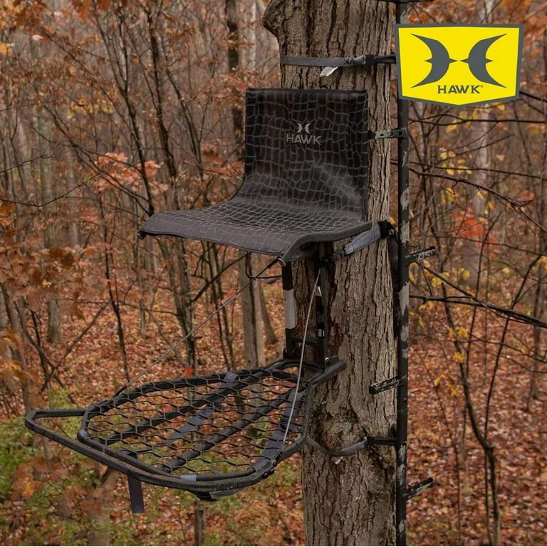 Hawk Kickback LVL Hang On Deer Hunting Tree Stand with XL Seat and Platform