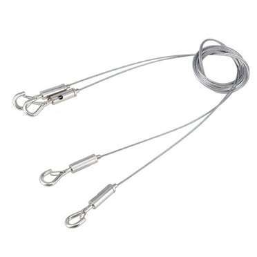 3Pcs Adjustable Wire Ropes with Hooks, Stainless Steel Picture Hanging ...