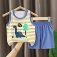 Baby Boy Cute Clothing Sets Cartoon Print Sleeveless Vest Tops with ...