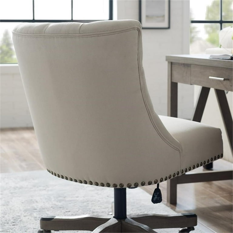 Riverbay Furniture Tufted Office Chair in Natural Beige