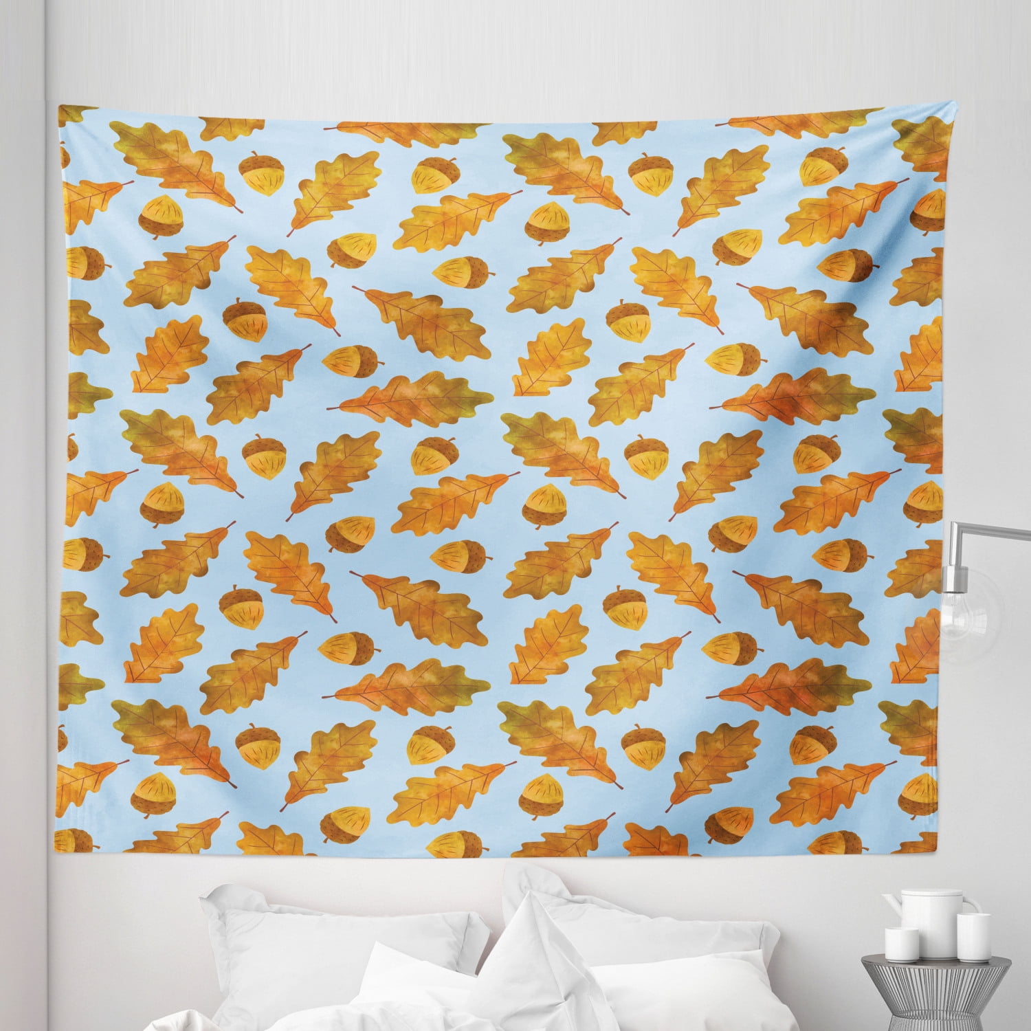 Oak Tree Tapestry, Autumn Season Forest Falling Leaves Nature Smoothly ...