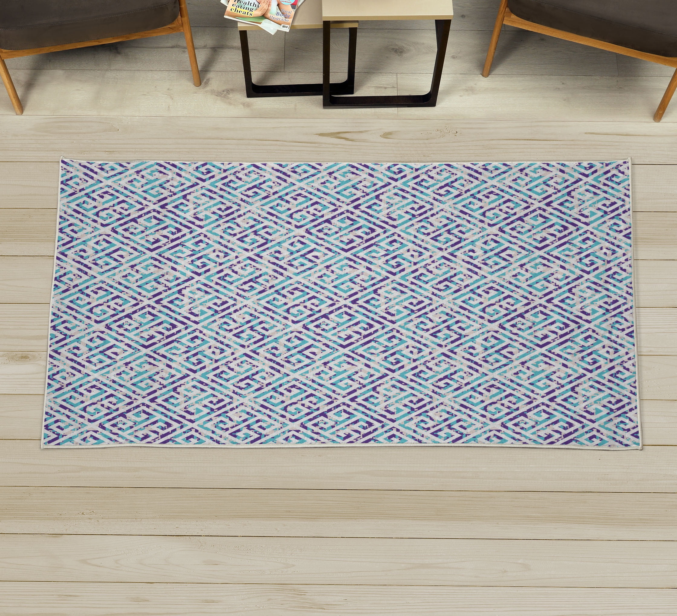 Greek Decorative Rug, Tile Mosaic Pattern in Antique Meander and Camo ...