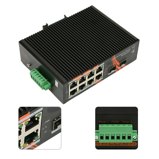 8 Ports Ethernet Switch, Gigabit Ethernet Switch Din Rail Wall Mount ...