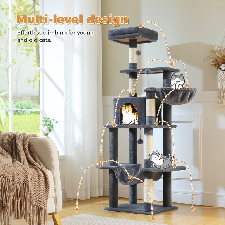 Cat Beds, Bedding & Furniture Vector Art PNG, Cartoon Scratching Post ...