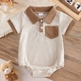 Baby Onesies Boy Infant Baby Boy Color Block Solid Knit Button Up Short ...