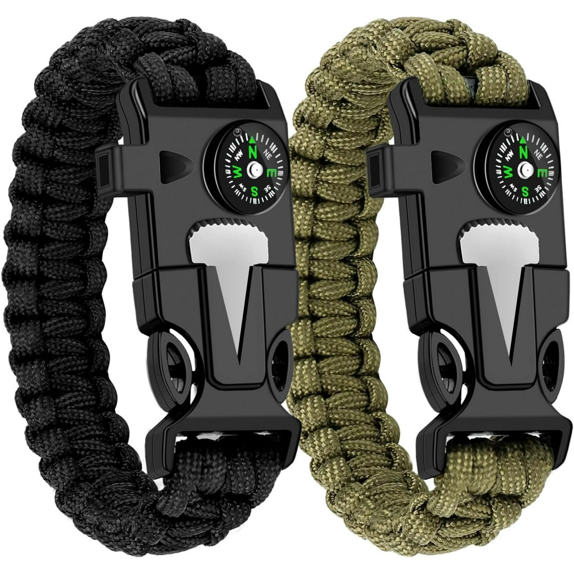 Click here for Oruyrop Paracord Survival Bracelet Loud Whistle Em... prices