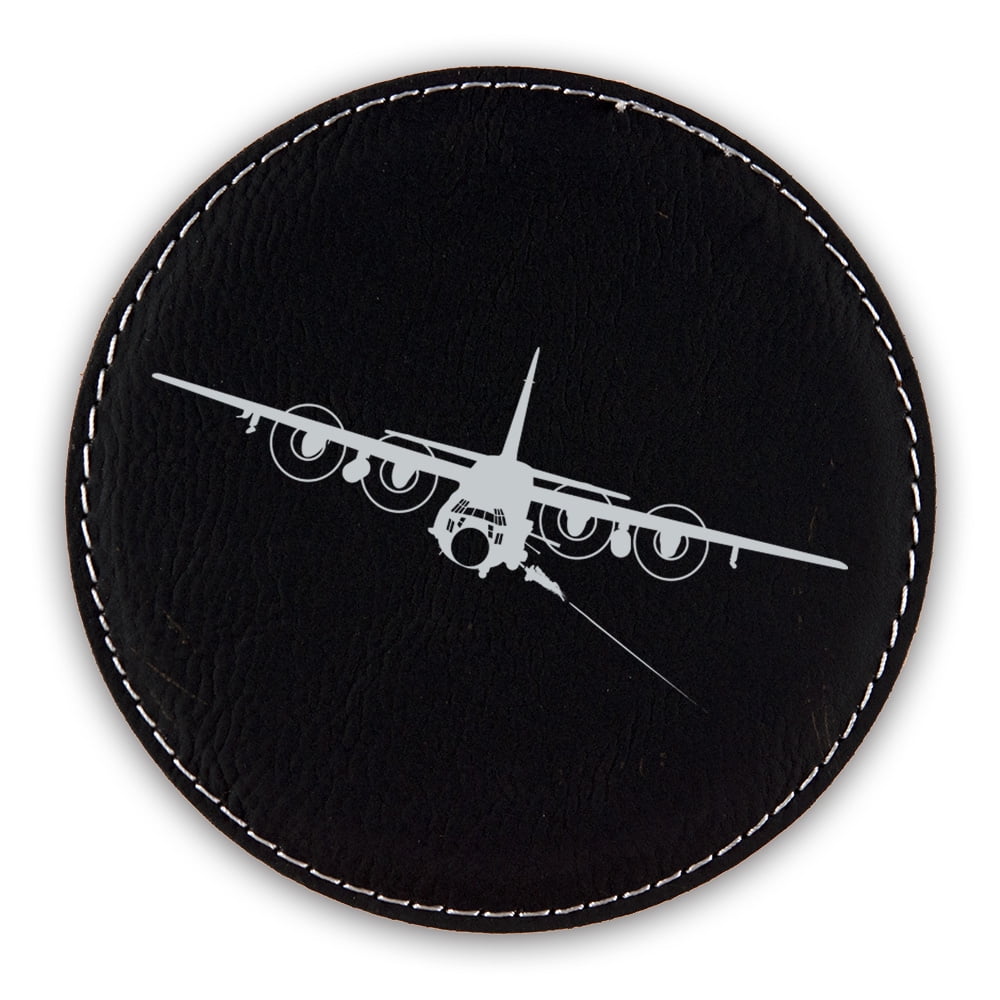 AC-130 Spectre Coaster Laser Engraved Leatherette - Round Coasters ...