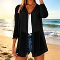 Taqqpue Womens Lightweight Open Front Cardigan Chiffon 3/4 Sleeve V ...