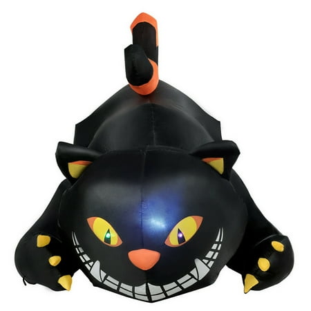 6 Ft Led Giant Creeping Black Cat Halloween Inflatable