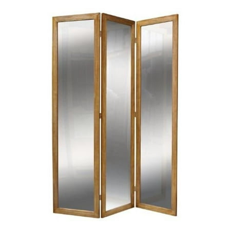 Hollywood Full Length Standing Bedroom Mirror, 3-Panel Gold Color ...