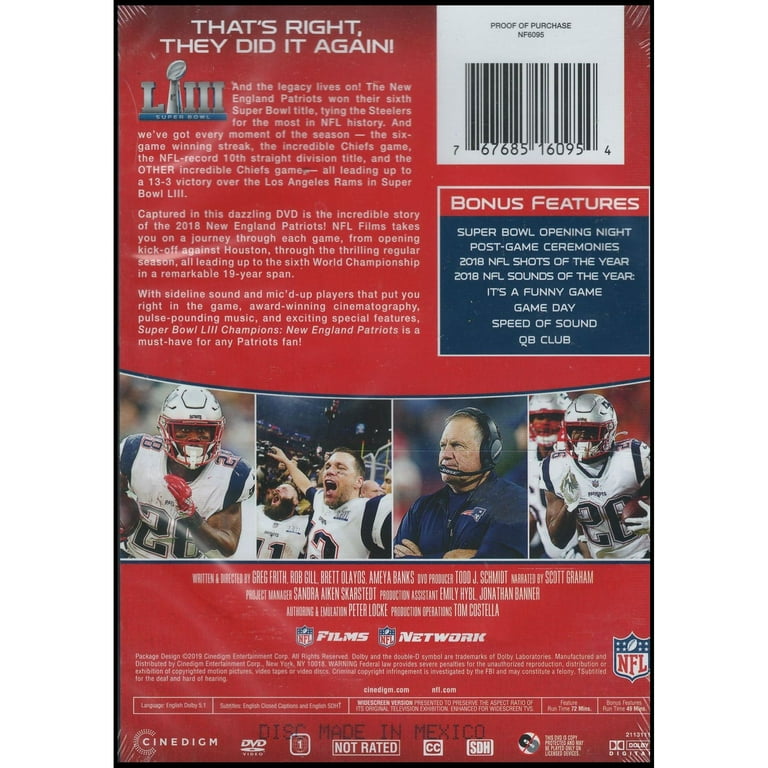 NFL Super Bowl LIII: New England Patriots (DVD) - Walmart.com NFL Super Bowl LIII: New England Patriots (DVD) - Walmart.com