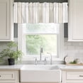 Beige Vertical Stripes Valances for Windows Farmhouse Kitchen Curtains ...