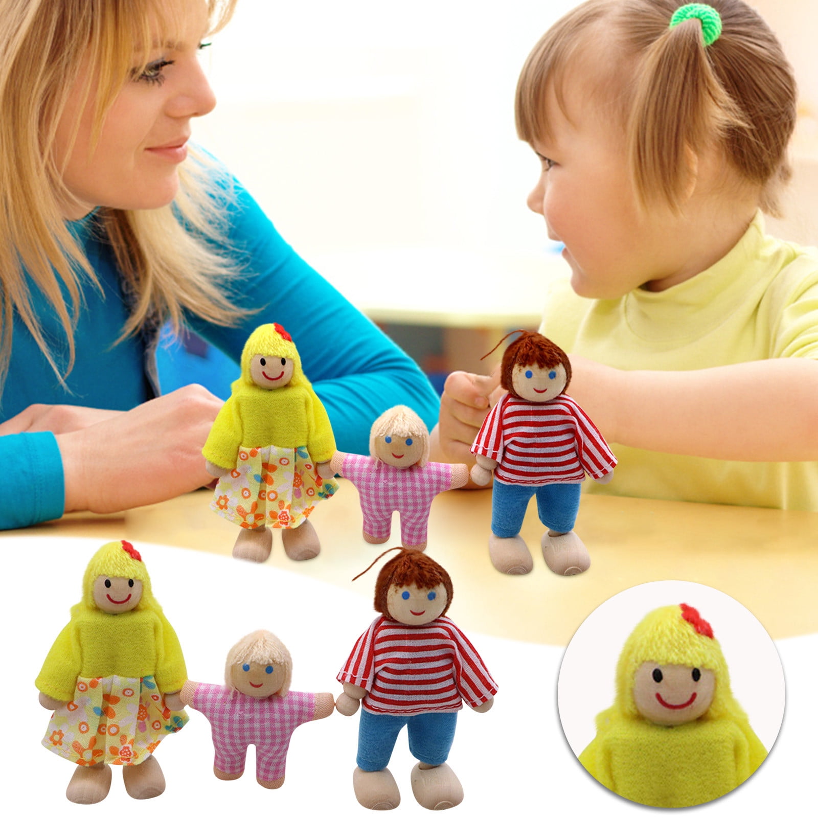 Click here for Ryrdwp Clearance Wooden Family Dolls Set For Prete... prices