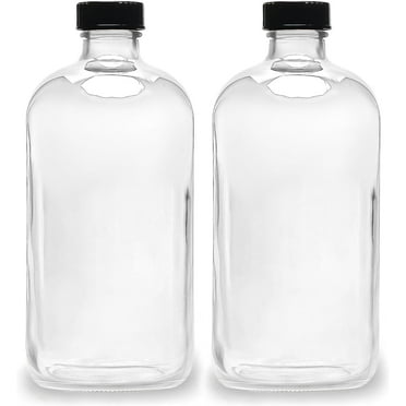 RX Medicine 4 oz Graduated Oval Bottles and Caps-12 Pack Amber ...