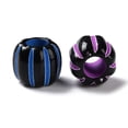 Spray Printed Opaque Acrylic European Beads Large Hole Beads Barrel ...