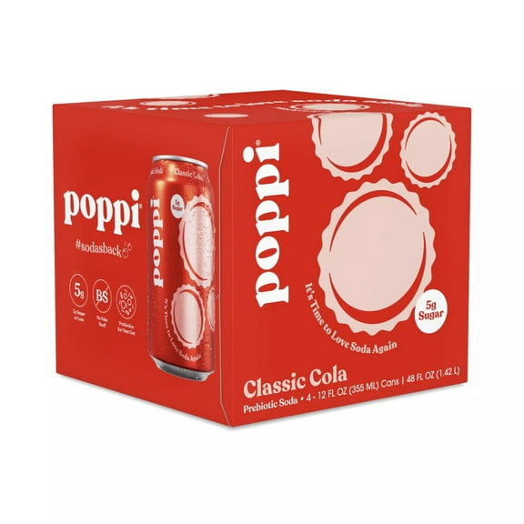 Poppi Ginger Fizz Prebiotic Soda, 12 oz, 12 pack cans - Walmart.com