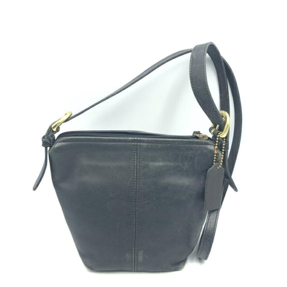 Pre-Owned COACH OLD 4130 Leather Shoulder Bag Navy Old Coach - Walmart.com