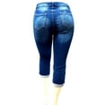 Jack David Women's Plus Size Cuff Rolled Capri Curvy Blue Denim ...