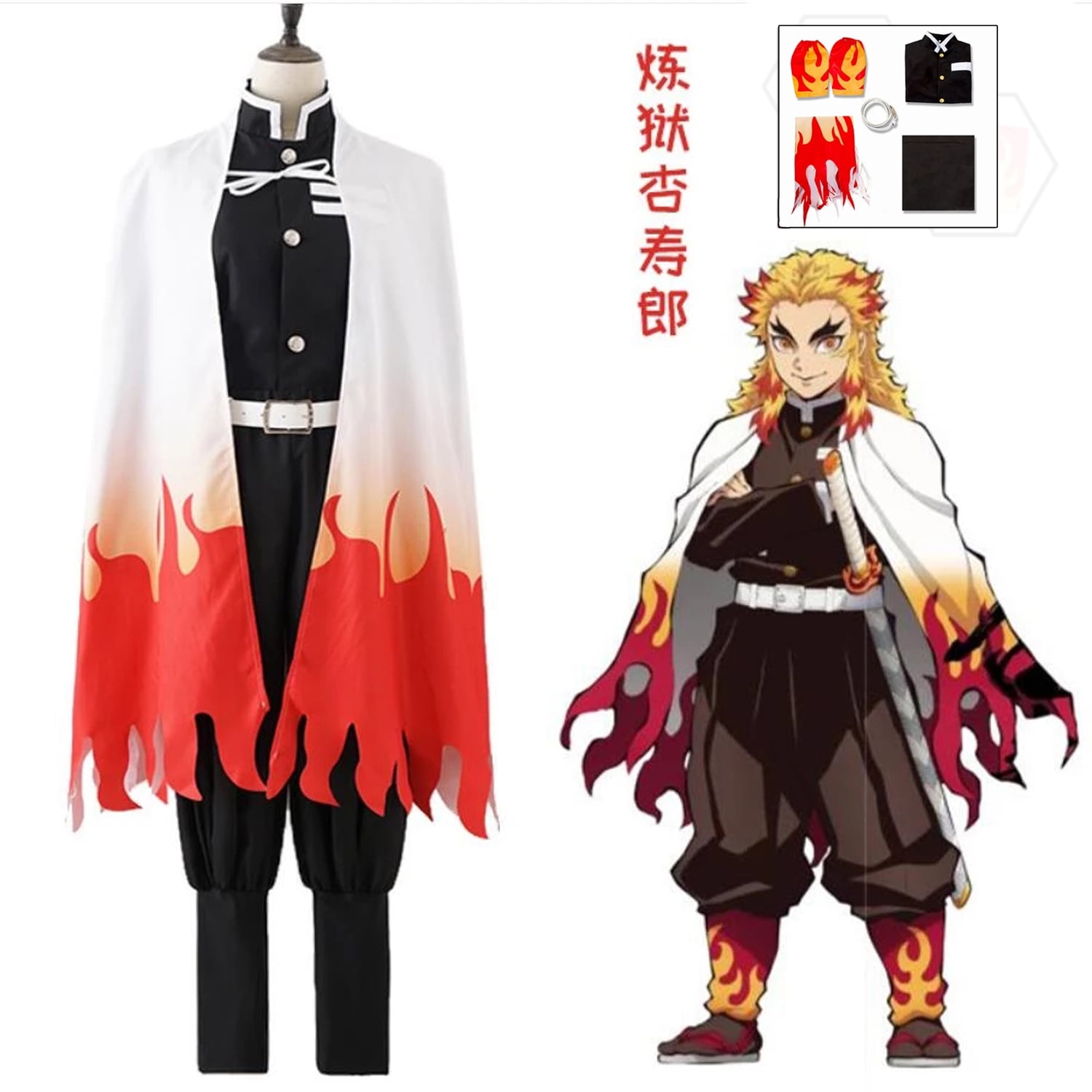 Demon Slayer Rengoku Kyoujurou Male Uniform Cosplay Costume Cosplay ...