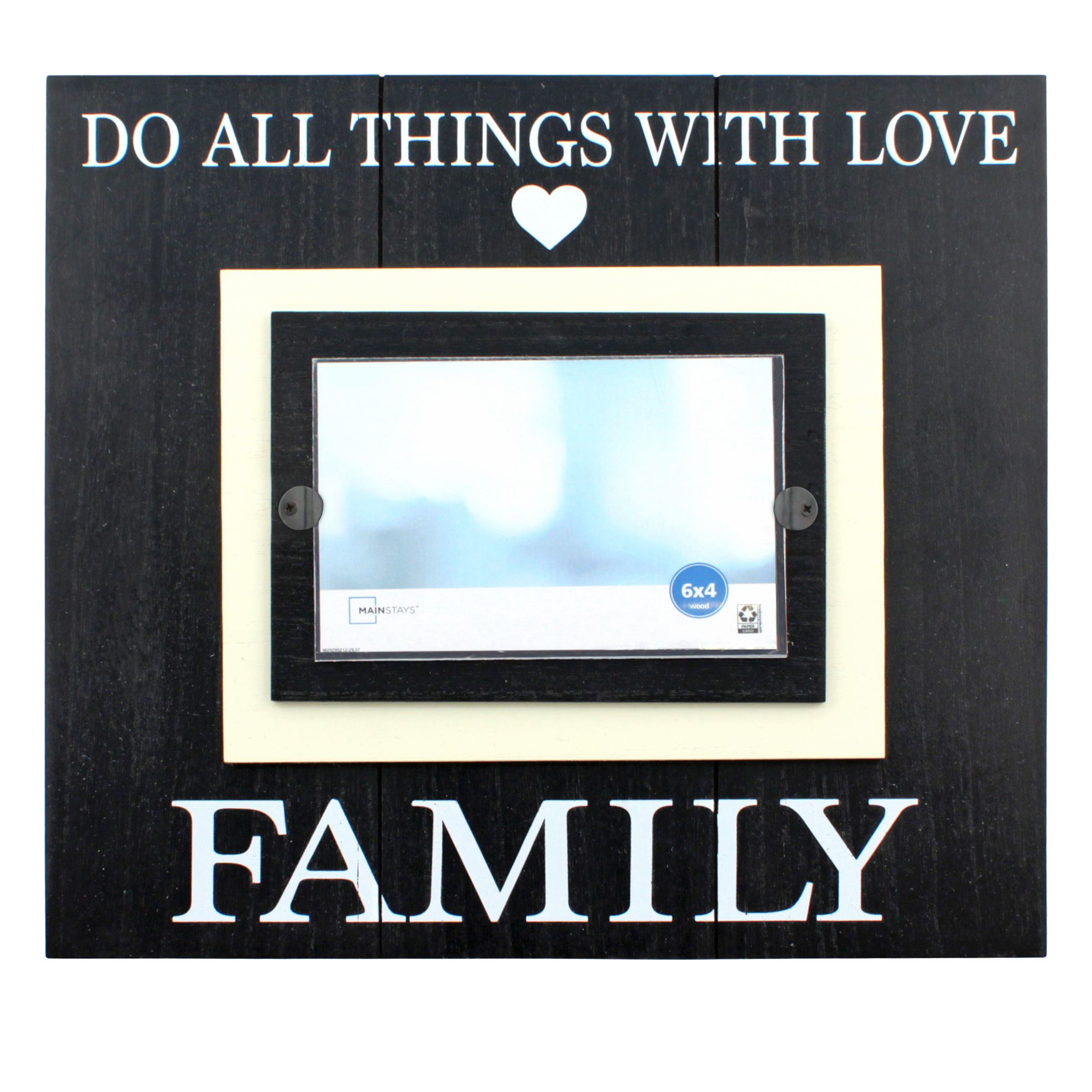 Mainstays 6" x 4" Rectangular 'Family' Wood Table Top Single Photo ...