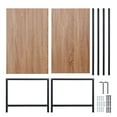 HomGarden Industrial 2-Tier Metal and Rectangle Wood Coffee Table ...